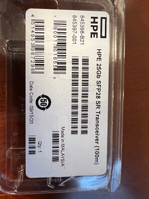 845398-B21 HPE 25GB SFP28 SR 100M TRANSCEIVER 849442-001 FTLF8536P4BCL ...