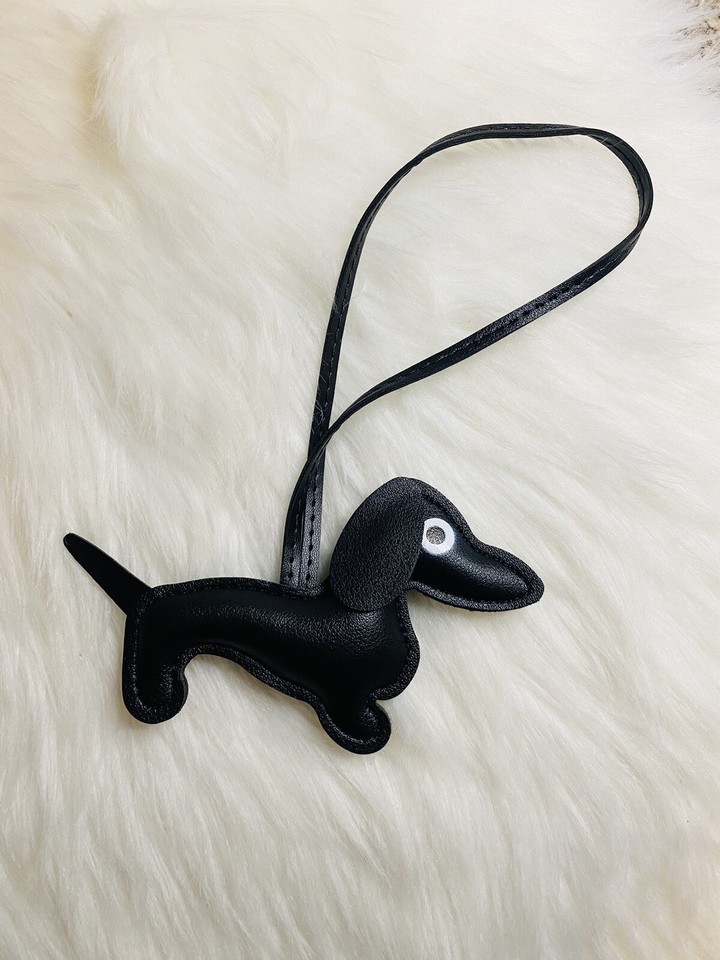 leather dachshund Dog bag charm Keychain Car Key Fob handmade gift new ...
