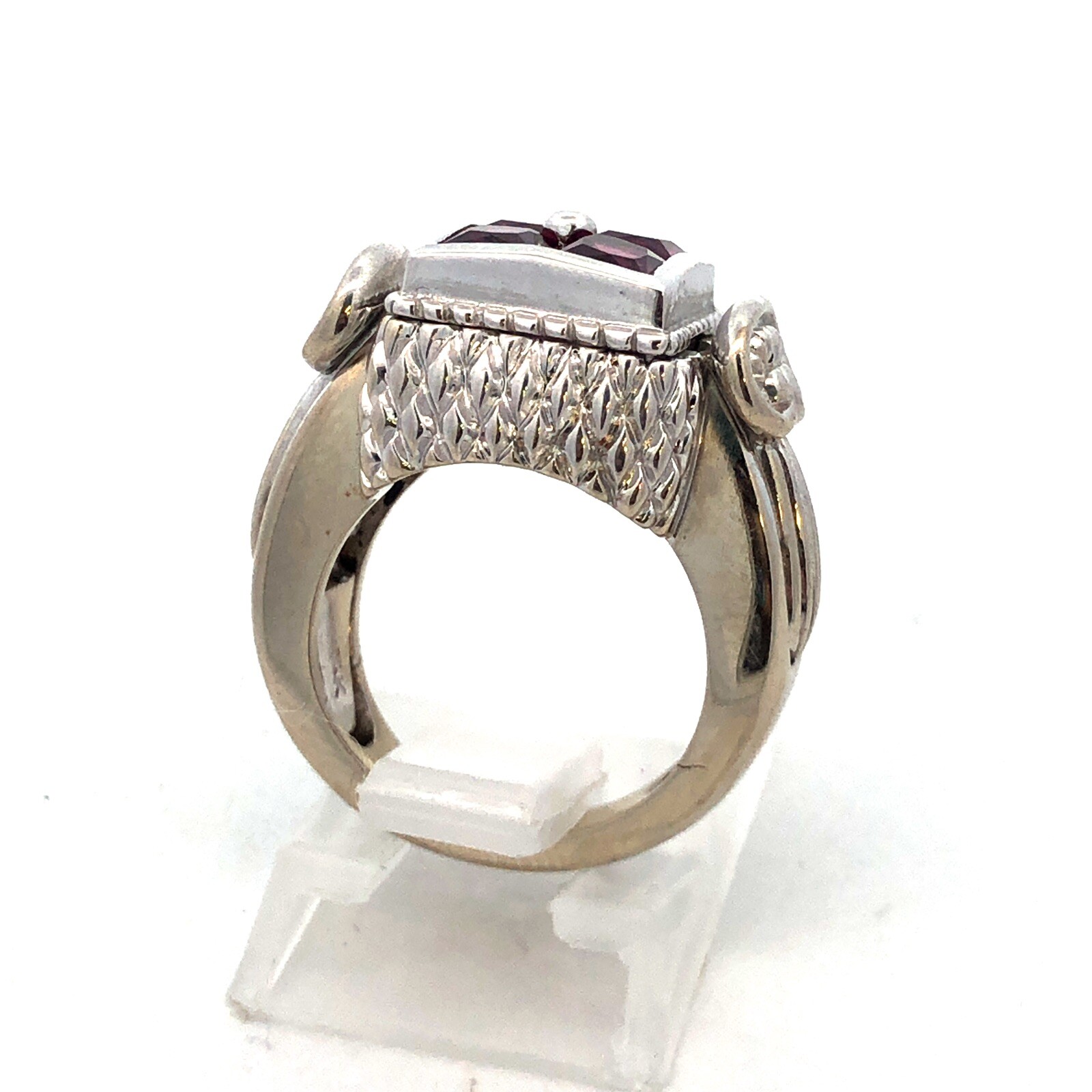 Goldman Kolber GK 14K White Gold 925 Silver 2 Insert Spinel ...