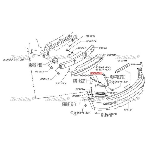 10 Bumper Grommet With Sealer M4.8 (#10) Screw Size Fits For Nissan ...