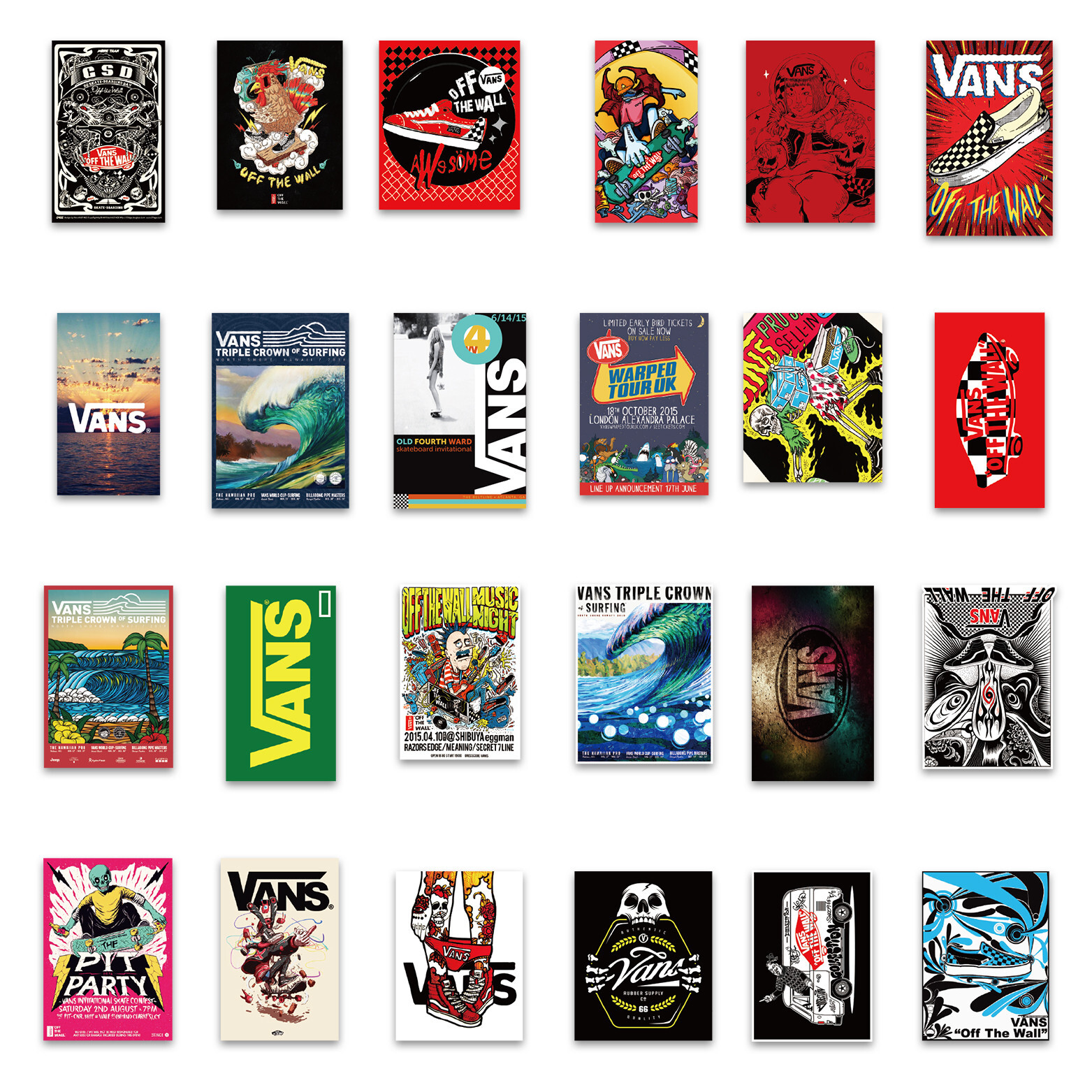 50pcs Color Vans Fashion Laptop Waterproof Skate Phone Stickers | eBay ...