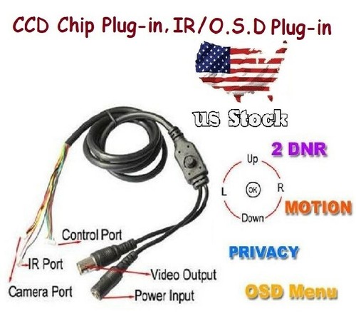 BNC Video DC 12v Power OSD Menu Control Pigtail End Cable For CCTV ...