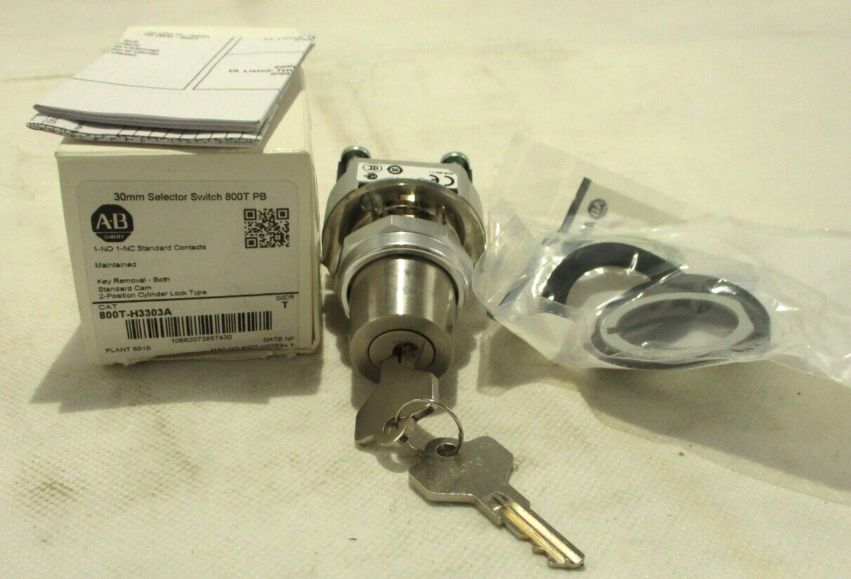 NEW ALLEN-BRADLEY 800T-H3303A SER T 2-POSITION KEYED CYLINDER LOCK | eBay