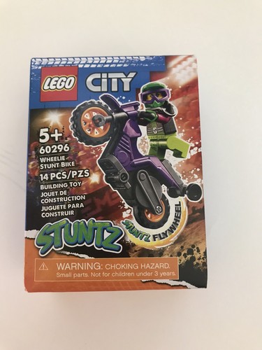 LEGO 60296 City Stuntz Wheelie Stunt Bike Motorcycle Building Toy New ...