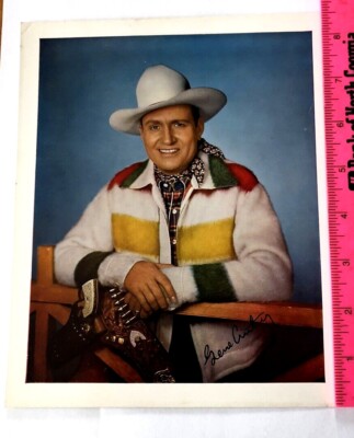 GENE AUTRY Color Original Publicity Stills from old theatre 1940's | eBay