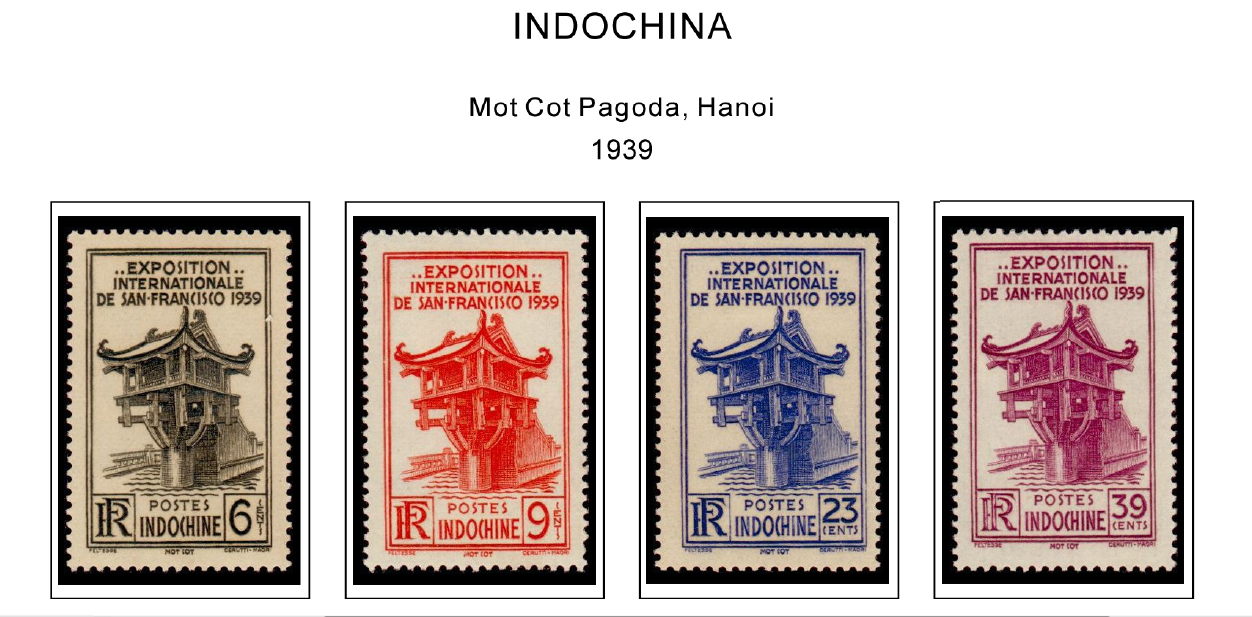 COLOR PRINTED INDOCHINA 1889-1949 STAMP ALBUM PAGES (35 illustrated ...