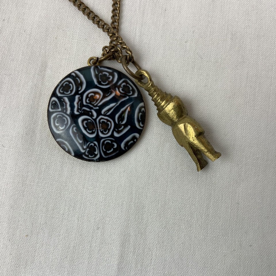 Peruvian Idol Pacha Papa Bronze Tone Pendant 12k GF Speidel Chain VTG ...