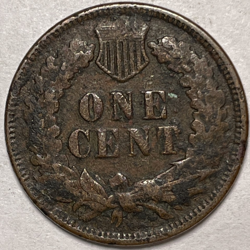 1873 Closed 3 Indian Head Cent Extremely Fine XF Coin, Corrosion #13909 ...