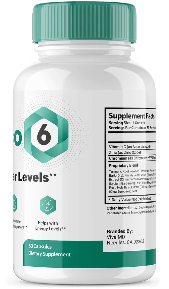 Gluco 6 Dietary Supplement for Extra Strength - Official Formula (2 ...