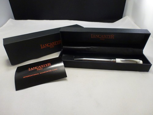 Lancaster WHITE TOP AND CHROME Ball POINT Pen BEAUTIFUL ITALY | eBay