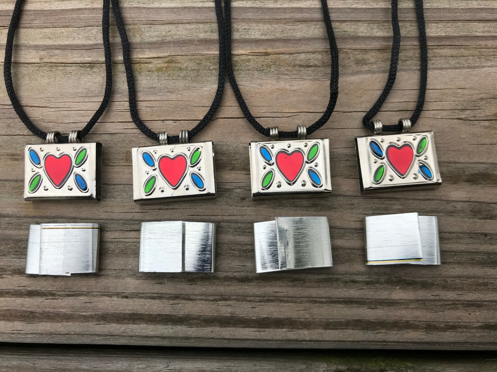 Lot of 4 Taweez Islamic Pendant Necklace Tabeej Amulet Silver Tone w ...