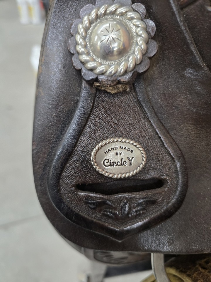 15" Vintage Circle Y All Around/ Ranch Roper Western Saddle | eBay