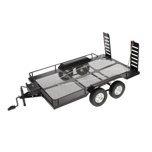 1/10 Scale Dual-Axle Metal Flatbed Trailer for RC Crawlers Universal ...