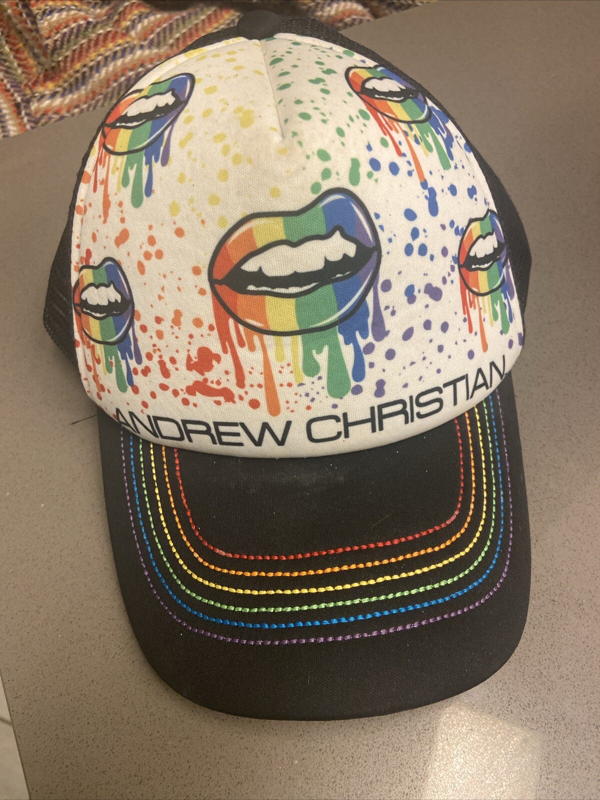 Andrew Christian Pride Multi Colors Lips Baseball Ca… - Gem