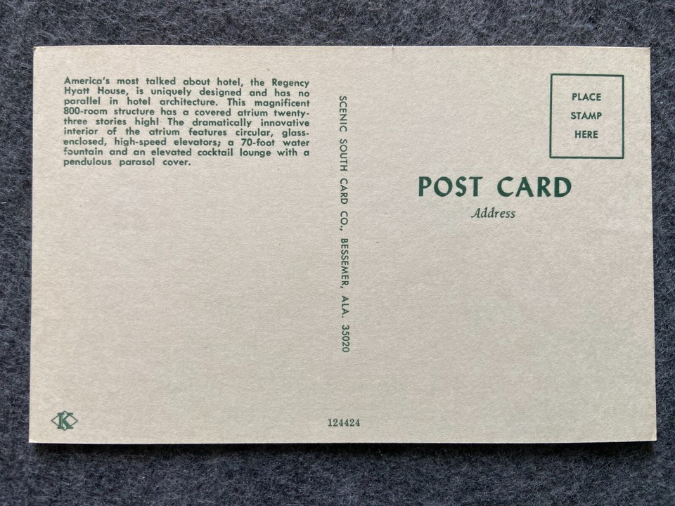 The Regency Hyatt House Hotel Vintage Postcard | eBay