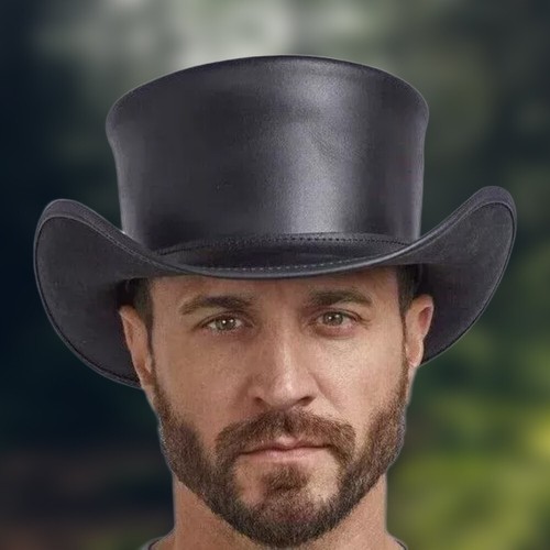 Pale Rider Leather Top Hat Men’s Unbanded | 90s Western Cowboy ...