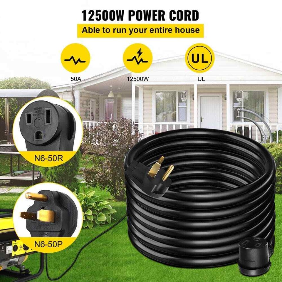 50 Ft. Heavy-Duty Outdoor Welder Extension Cord with 3 Prong 30 Amp ...