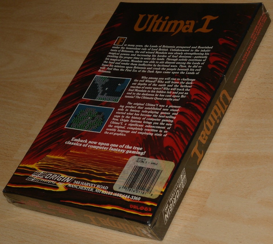 ULTIMA I + IV Origin ~ Apple II + IBM PC DOS ~ BIG boxed ~ NEW/SEALED ...