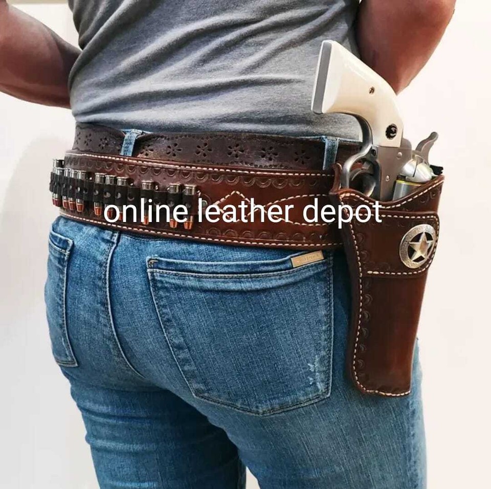 Cowboy Ammo Rigs Cartridge Belt Gun Cover .22 .32 .357 .45 .44 | eBay