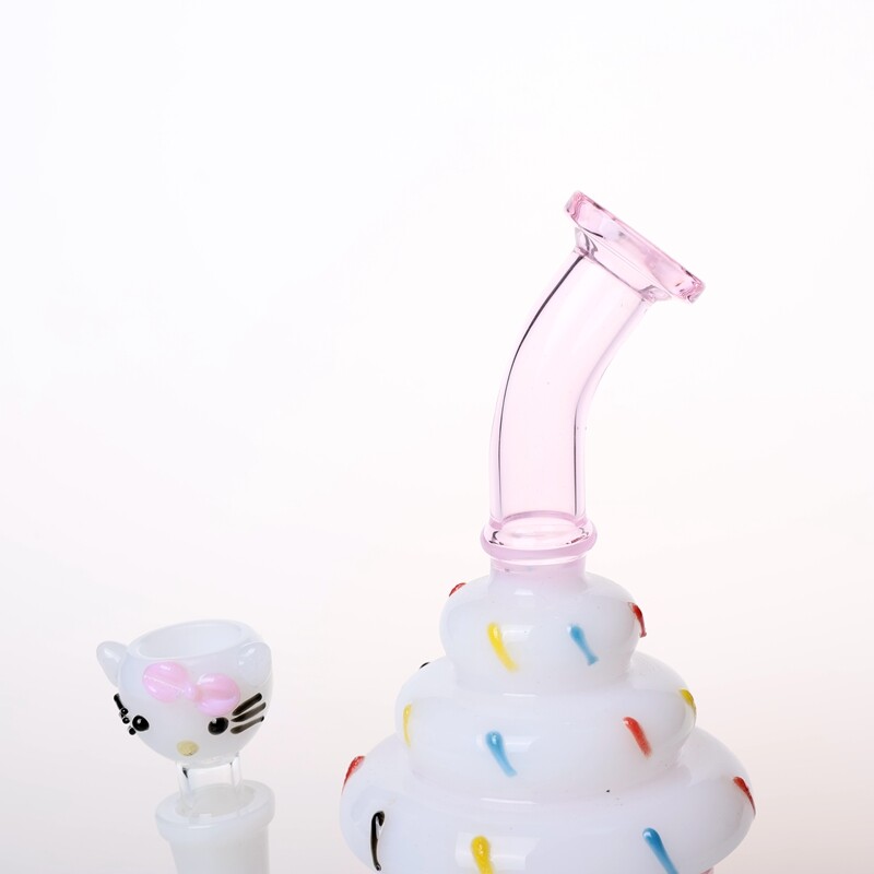 H18cm Ice Cream Style Cute Glass Water Pipe/Smoking Glass Bong with ...