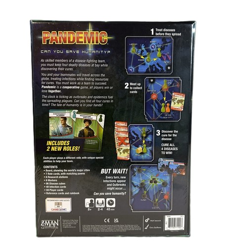 Pandemic Board Game Z-Man Games Cooperative Strategy Game New Factory ...