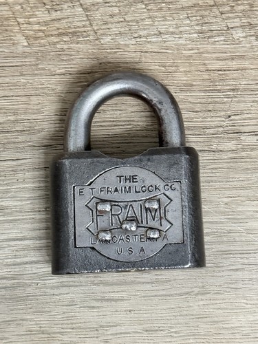 Vintage Old E.T. Fraim Padlock Lock No Key | eBay