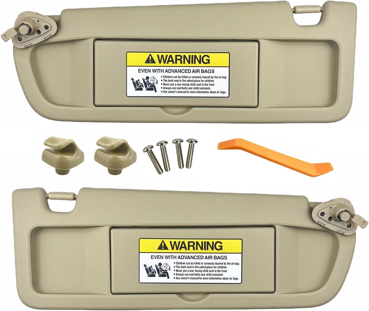 Pair of Left and Right Sun Visors with Clips and Screws for Honda Civic ...