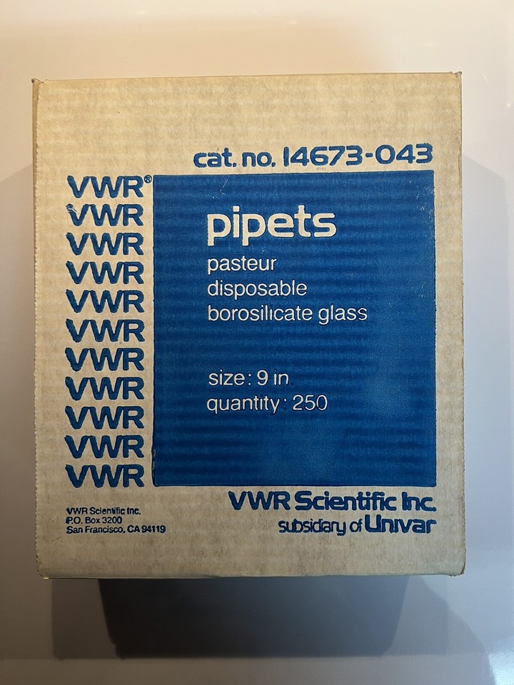 VWR Borosilicate Long Style 9in Glass Pipet #14673-043 | eBay