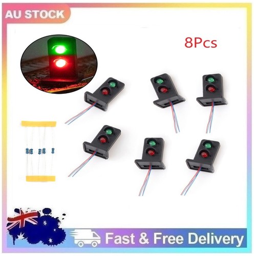 8Pcs Model Train HO scale Signals 2 Lights Railroad LED Signal Lamp ...