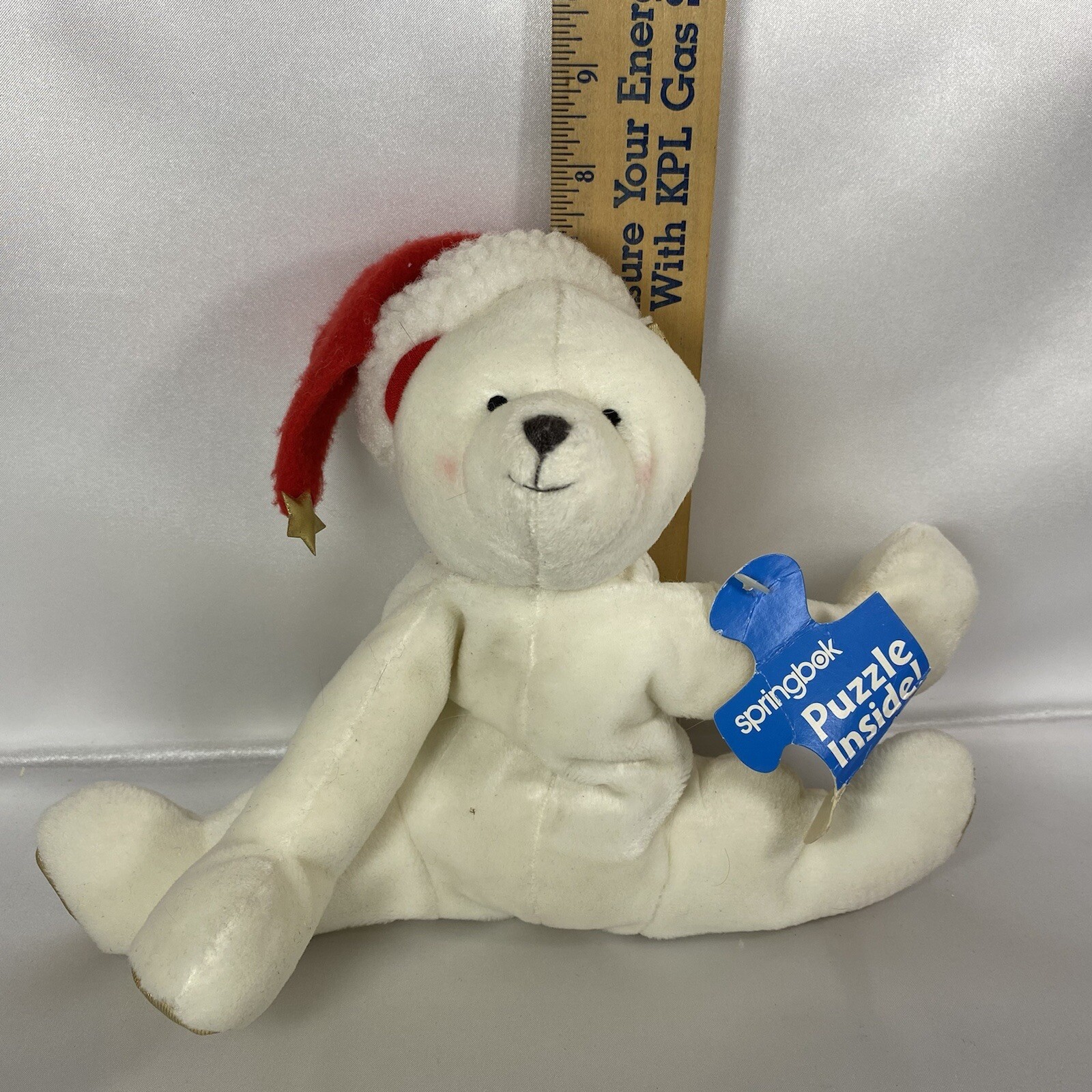 Springbok Puzzle Plush Polar Bear Santa Hat Stuffed Animal NWT NOS | eBay