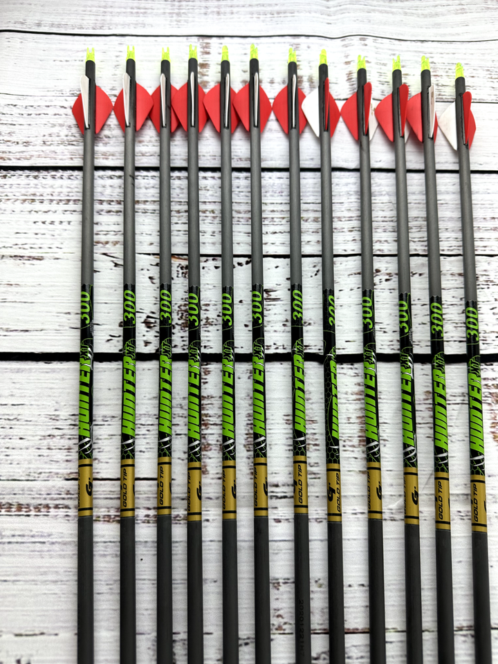 Gold Tip HUNTER XT 300 Carbon bow hunting Arrows 2" rapt-x vanes | eBay
