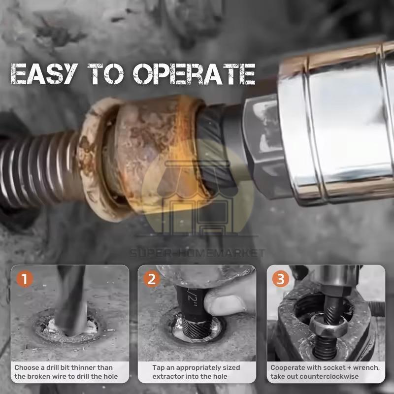 25PCS Multi-Spline Screw Extractor Set Hex Head Bit Socket Wrench Bolt ...