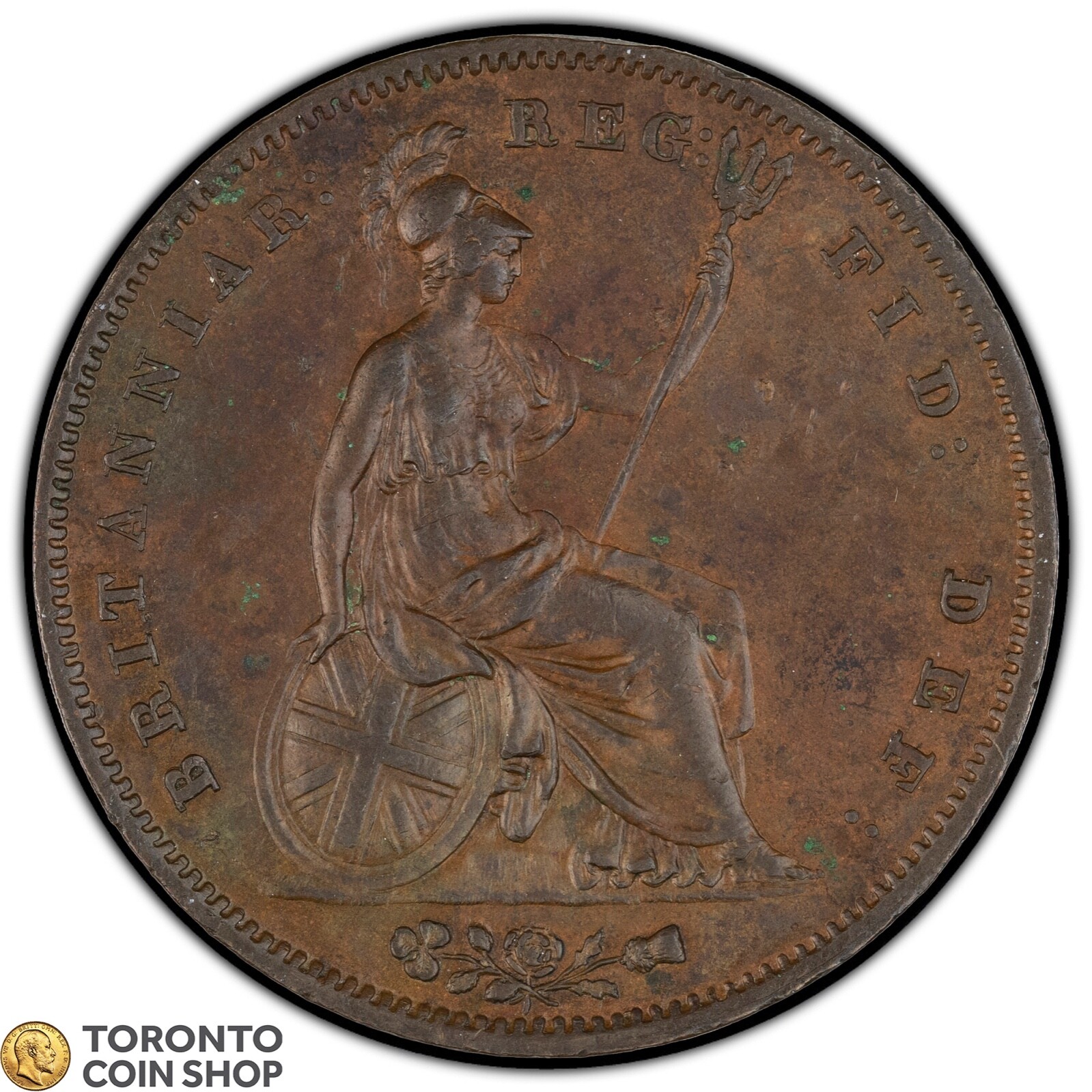 Great Britain 1853 One Penny Coin Ornamental Trident KM #739 | eBay