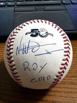 NEFTALI FELIZ SIGNED AUTOGRAPHED OML RANGERS 50th LOGO BASEBALL ...