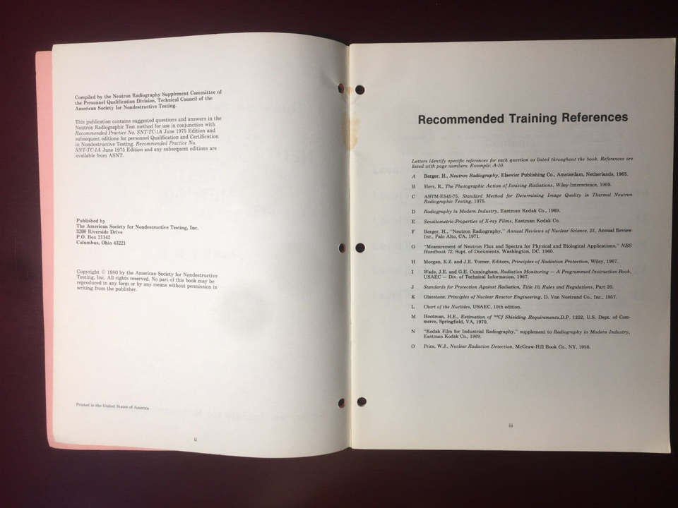 ASNT - NEUTRON RADIOGRAPHIC TEST METHOD Q&A BOOK -NDT BOOK | eBay