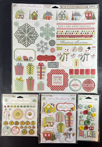 My Minds Eye "Winter Wonderland" Embellishments-Chipboard-Buttons-Brads ...