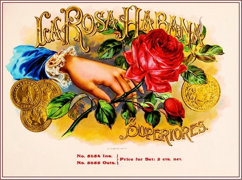 La Rosa Habana Rose Flower Vintage Smoke Cigar Box Crate Label Art ...