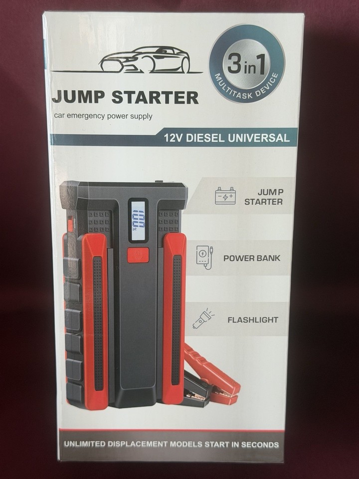 3-in-1 Universal 12V Diesel Jump Starter Power Bank & Flashlight | eBay