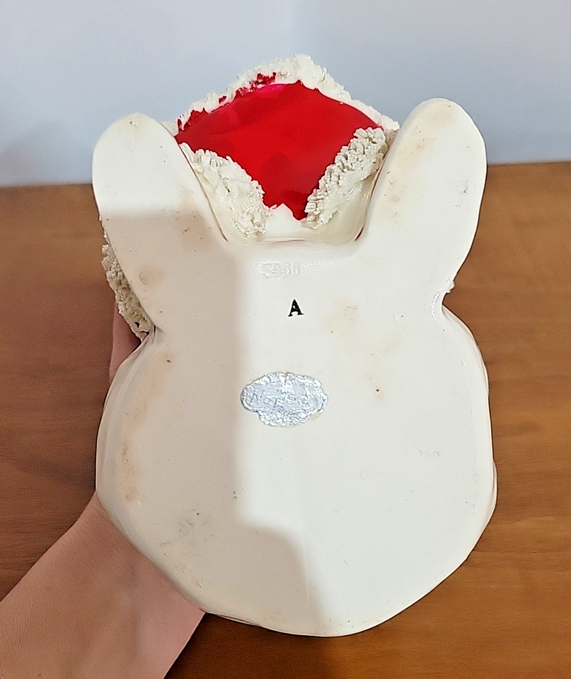 Vintage NAPCO Santa Figurine Planter Spaghetti Trim Christmas Ceramic W ...