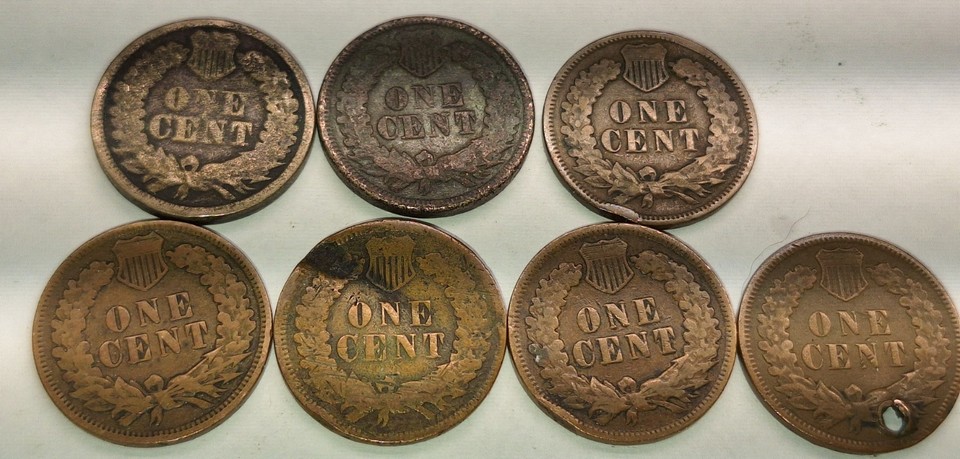 Lot Of Indian Head Pennys And Wheat Pennys Key Dates 1888 7 Over 8 1909 ...