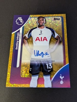 Topps Premier League 25/26 Signed Destiny Udogie Tottenham Hotspur Card ...