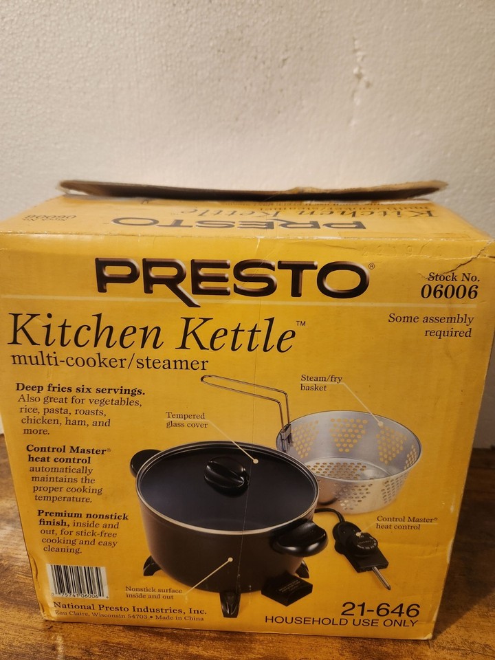 Presto Kitchen Kettle Multi-Cooker Steamer #06006 Black-OPEN BOX ...