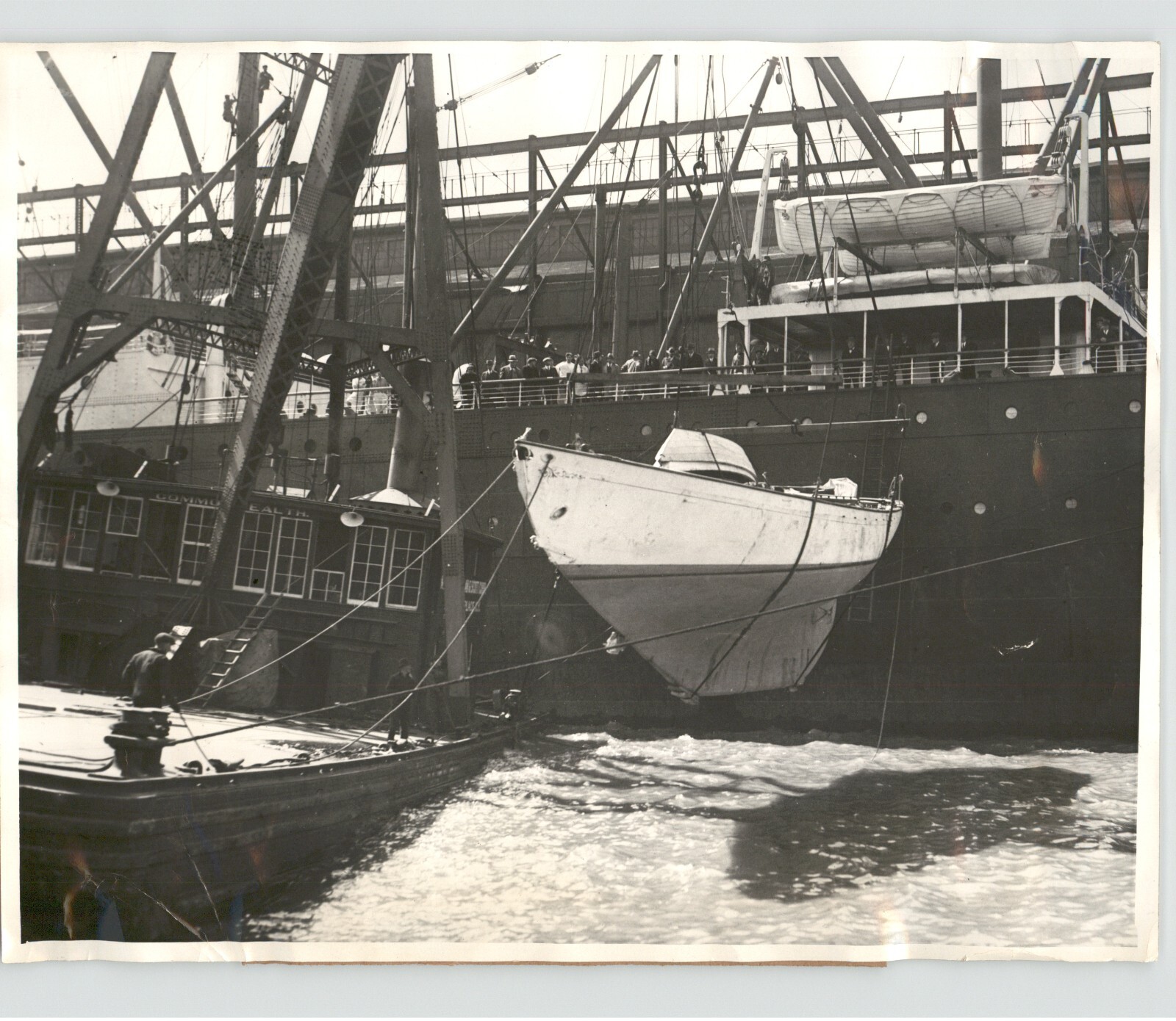 Auxiliary Schooner 'Mohawk' Lowered from SS Minnekahda VINTAGE 1929 ...