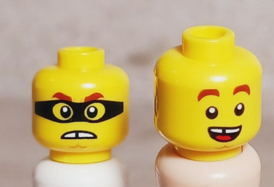 New LEGO Missing Tooth Head Mask Eye Holes 1 Head Two Faces Kid Tween ...