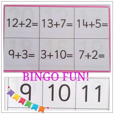 Addition to 20 Bingo game KS1 KS2 educational / Numbers / Numeracy ...