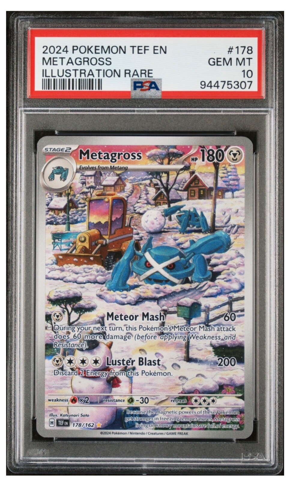 PSA 10 Metagross 178/162 Pokemon Temporal Forces Illustration Rare 2024 ...