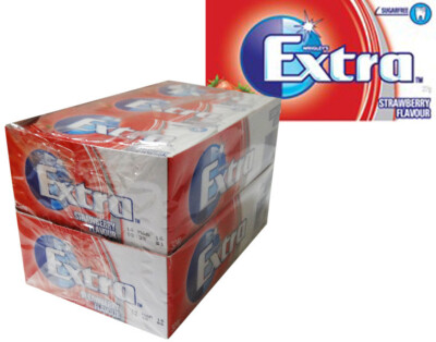Extra Gum - Strawberry Flavour (14 soft gum strips x 24 packs Display ...