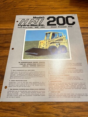 Hydra Mac 20C Skid Steer Loader Brochure AMIL22 | eBay