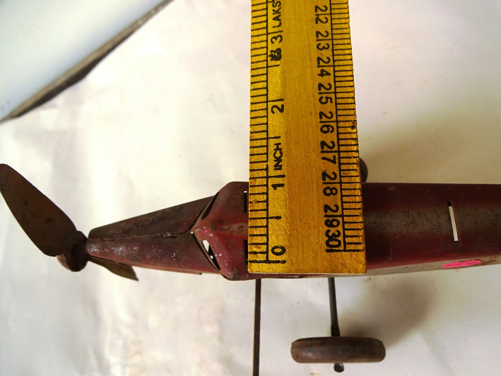 Antique Tin Toy Clockwork Airplane Propeller Aircraft Tin Toy Fighter ...