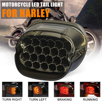 for Harley Tour Road King Electra Glide Dyna FXR Smoke LED Tail Light ...